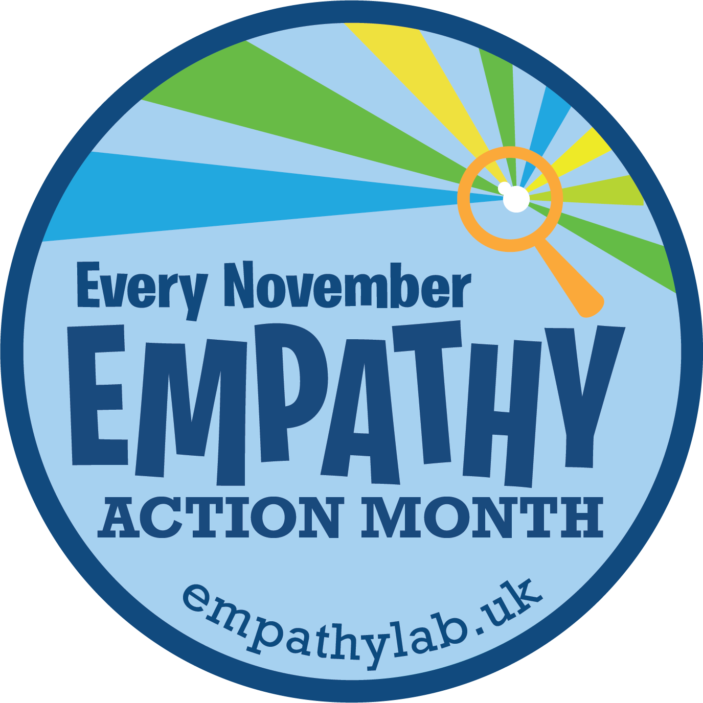 EMPATHY ACTION MONTH STICKER ELLE blue – EmpathyLabUK